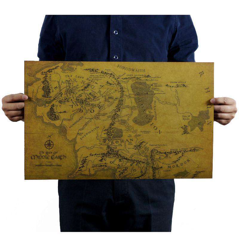 Vintage Style Middle Earth Map – FRA