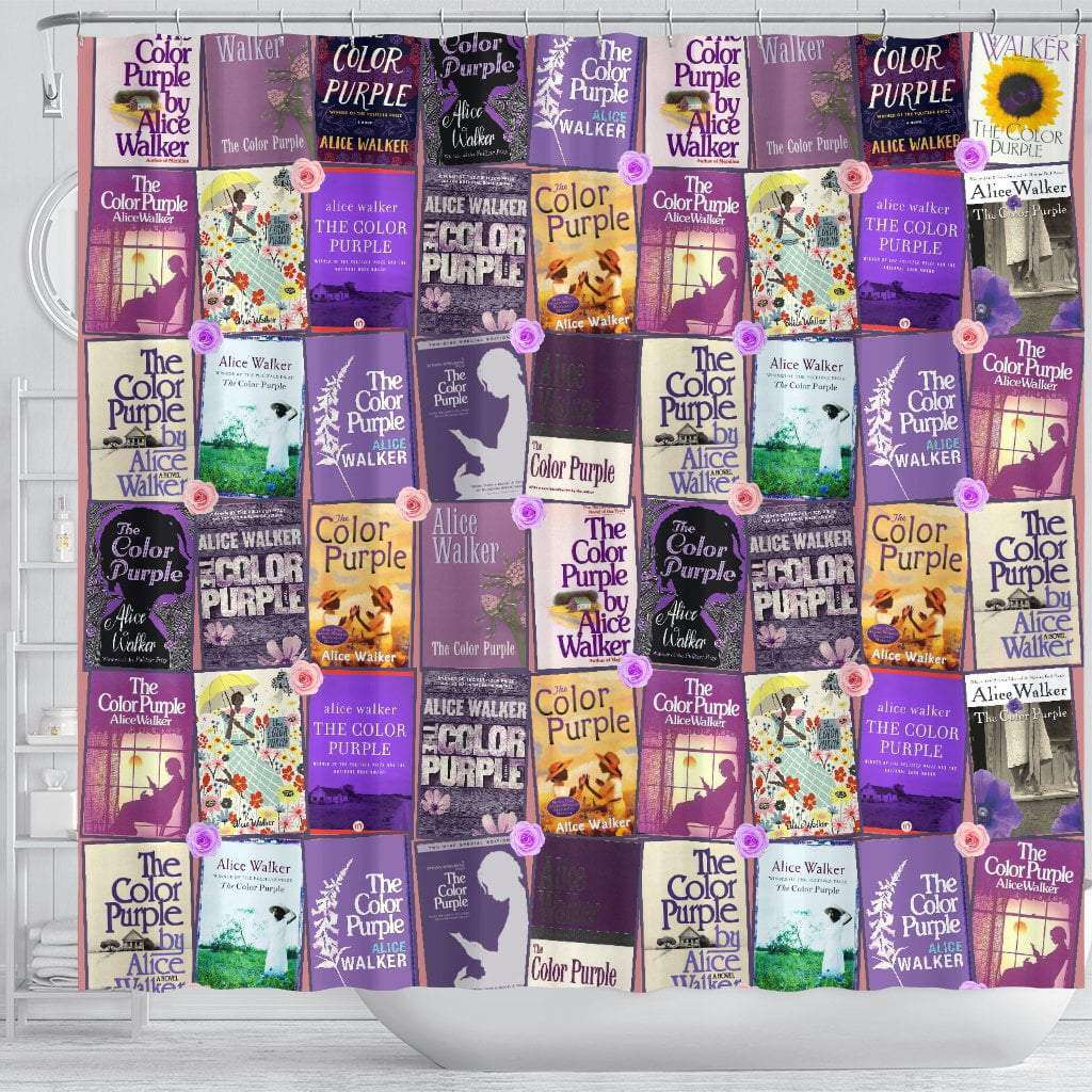 Color Purple Book Covers Pattern Curtain – FRA